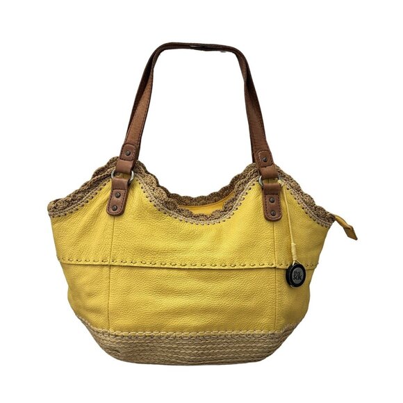 The Sak | Bags | The Sak Indio Large Yellow Leather Satchel Crochet ...